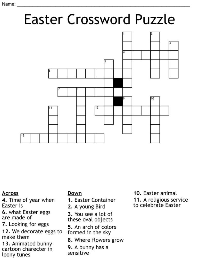 12 Challenging Easter Crossword Puzzles - Kitty Baby Love